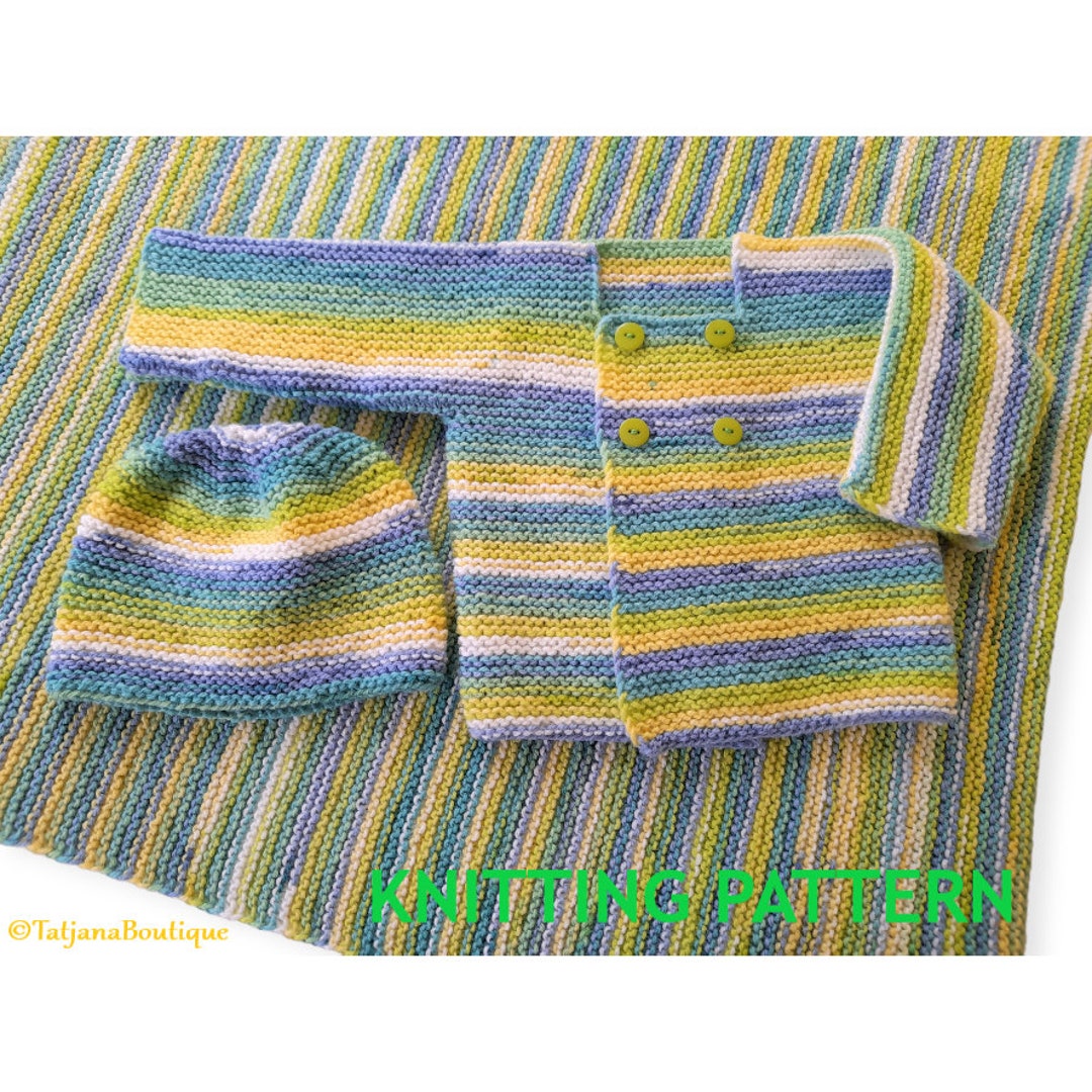 Knitting Pattern Baby Blanket, Hat and Cardigan, Baby Cardigan Blanket ...