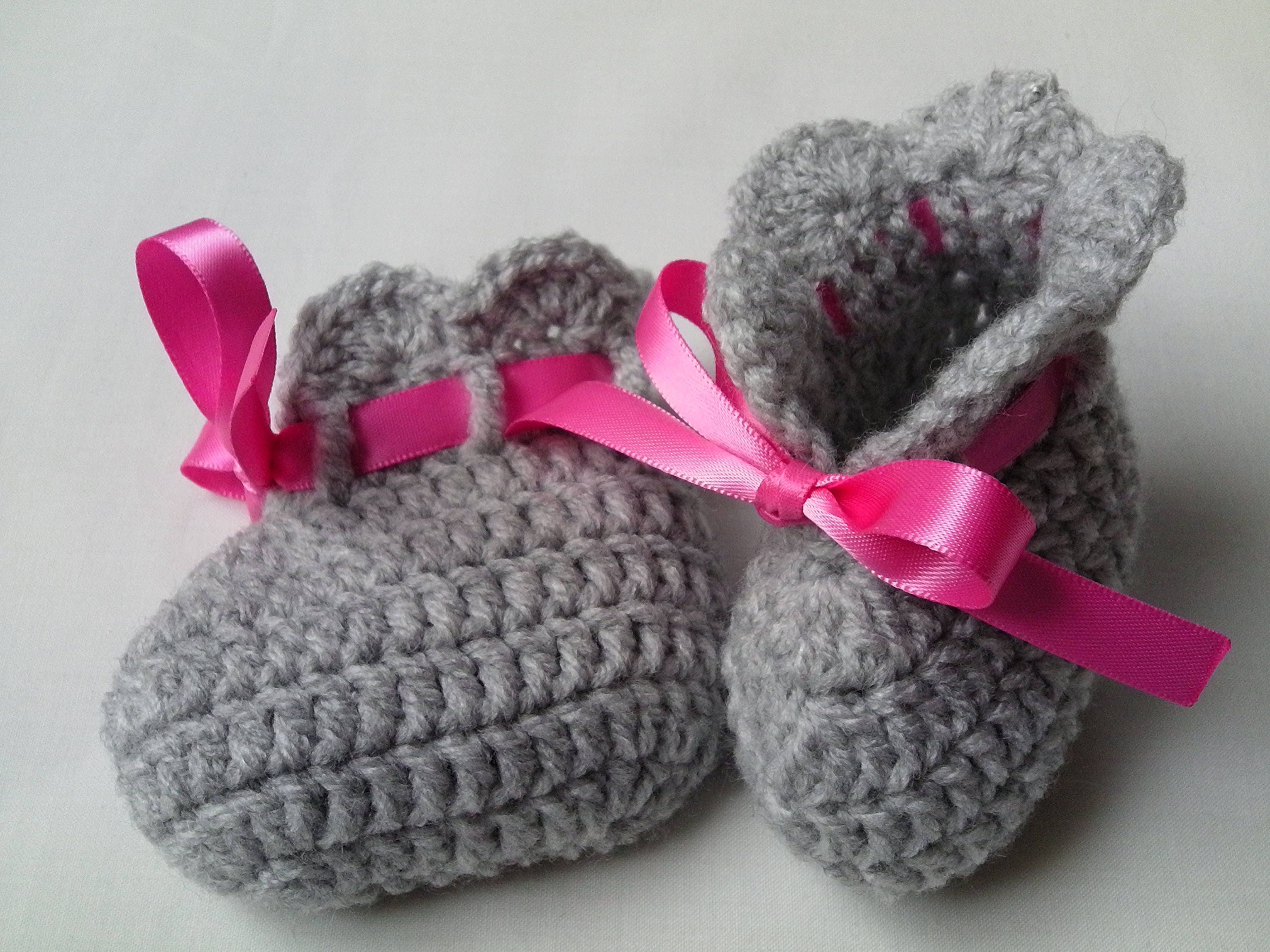 Crochet Pattern Baby Booties Grey Baby Booties Crochet - Etsy