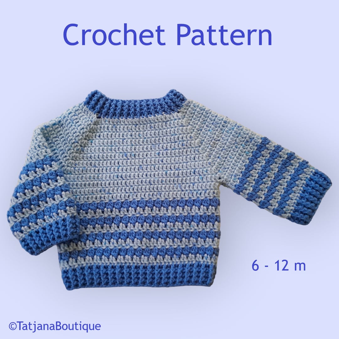 Crochet Pattern Baby Sweater, Crochet Baby Sweater Jumper Pattern ...