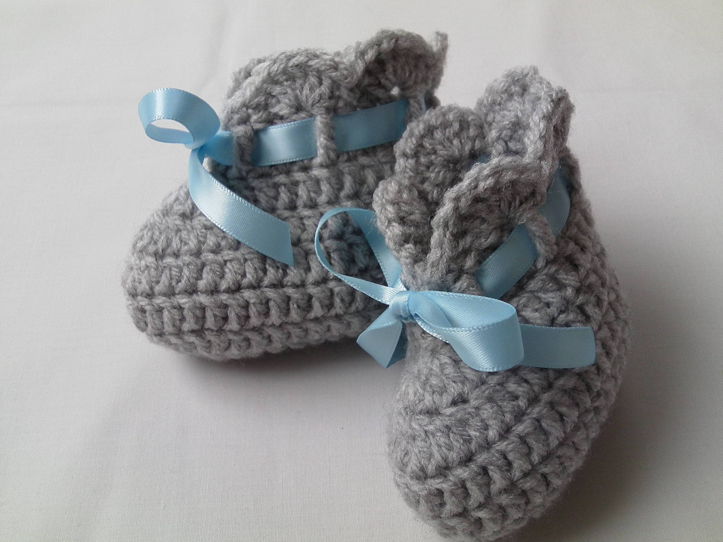 Crochet Pattern Baby Booties, Grey Baby Booties Crochet Pattern ...