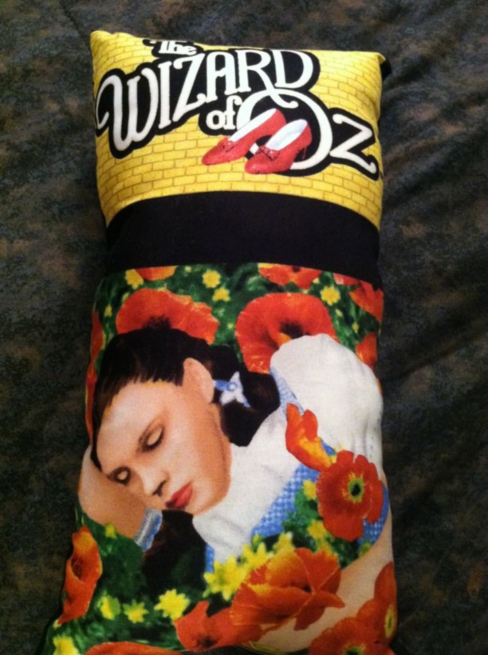 Wizard of Oz Fabric Throw Pillow With Dorothy Asleep in the Poppy Field ...