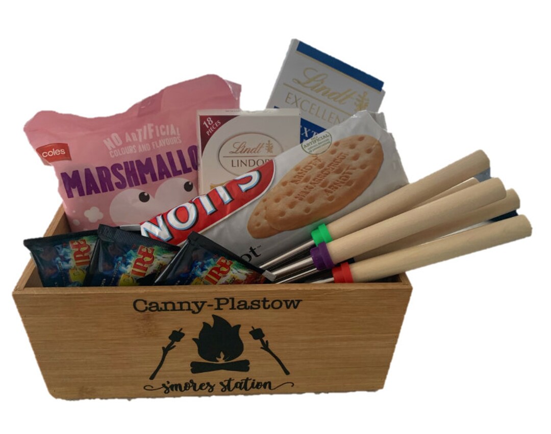 Personalised Wooden Fire Pit Gift Box / S'mores Station - Etsy