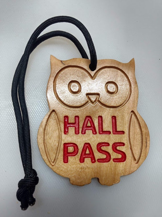 OWL HALL PASS Teacher Gift Present Restroom Bathroom | Etsy