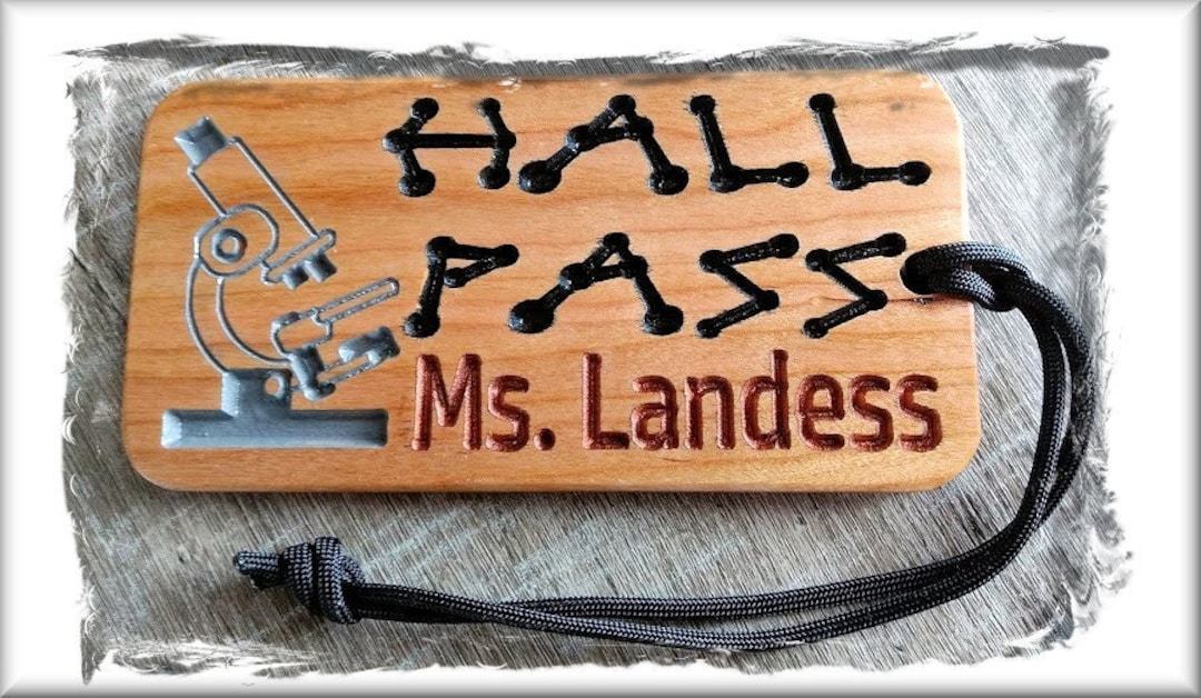 SCIENCE HALL PASS, Teacher Gift, Microscope, Lab, Biology, Color Choice ...