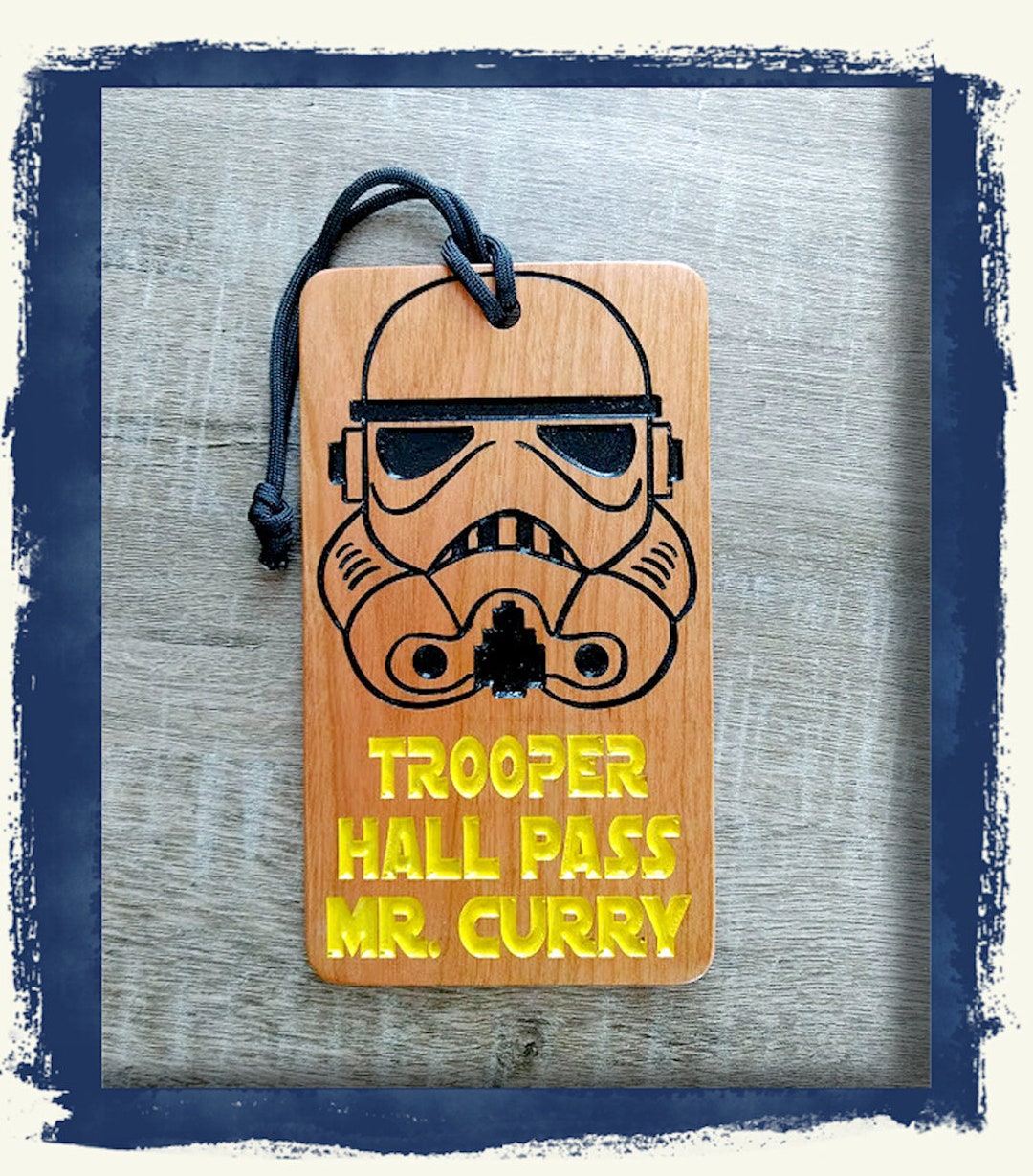 WOOD HALL PASS | This Larger 4" X 7" Hall Pass Makes a Great Gift for ...