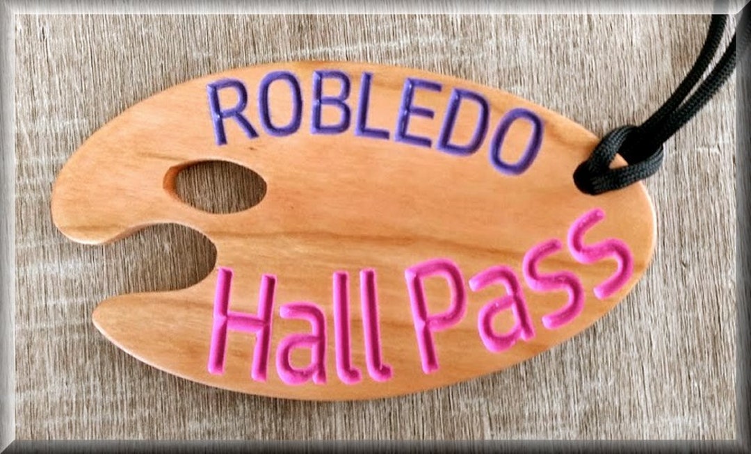 PERSONALIZED ART PASS for Teachers 2 Text Color Choices Great Hand ...