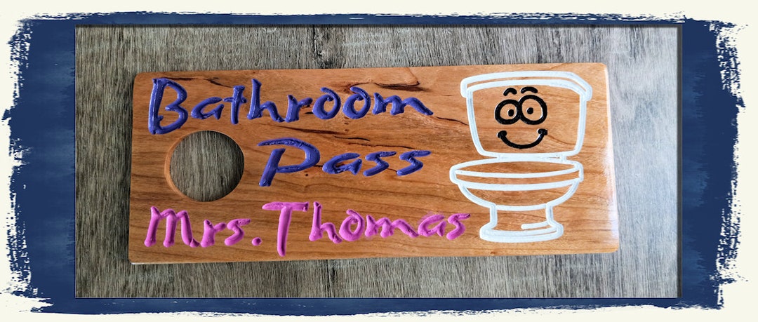 MODERN BATHROOM PASS Personalized 11 X 4 Wood Bathroom Pass for ...