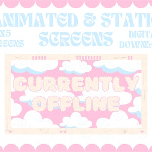 Animated and Static Stream Screens Bundle, Cloud and Stars Twitch ...