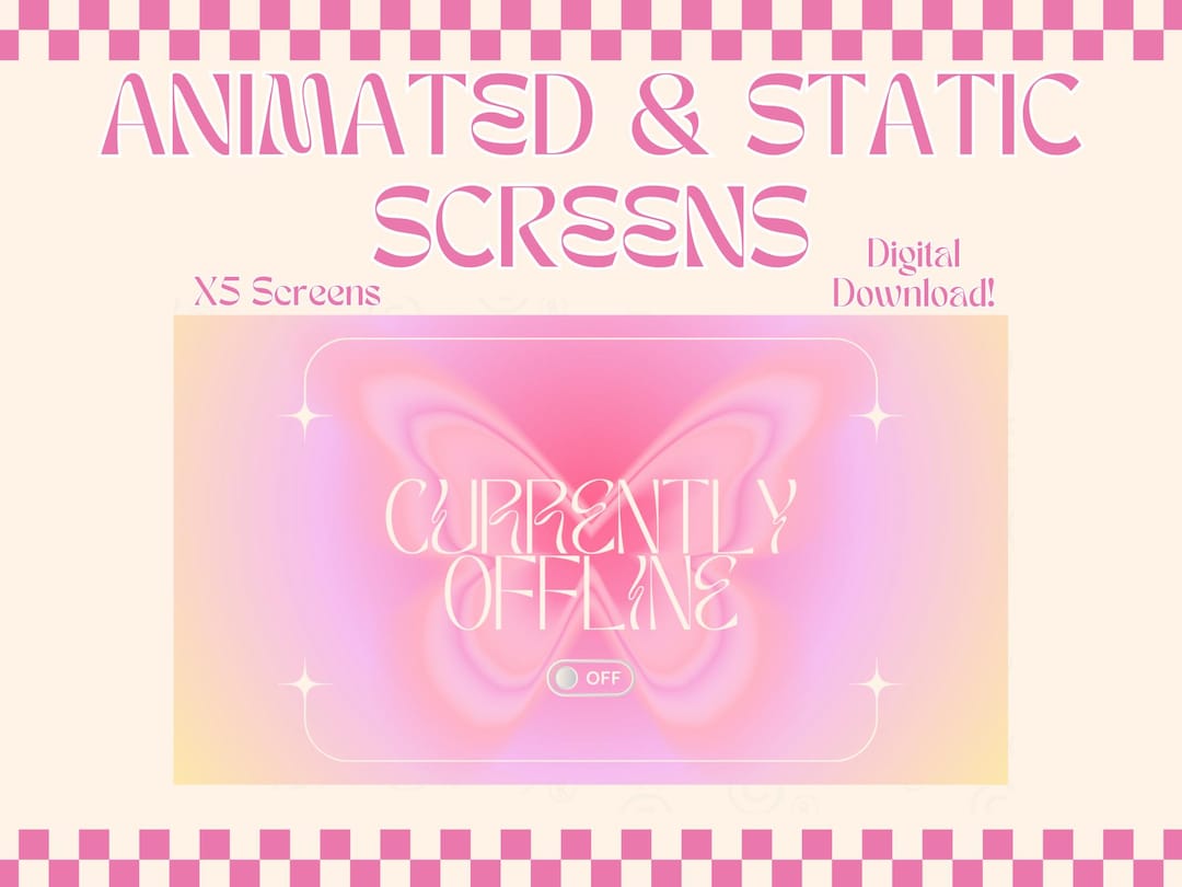 Animated Y2K Stream and Static Screens Bundle, Twitch Overlay ...