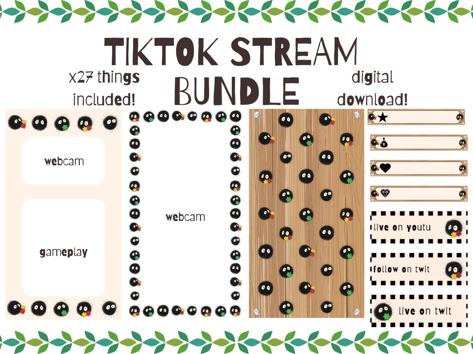 Tiktok Animated Stream Bundle, Studio Ghibli Tiktok Live Stream ...