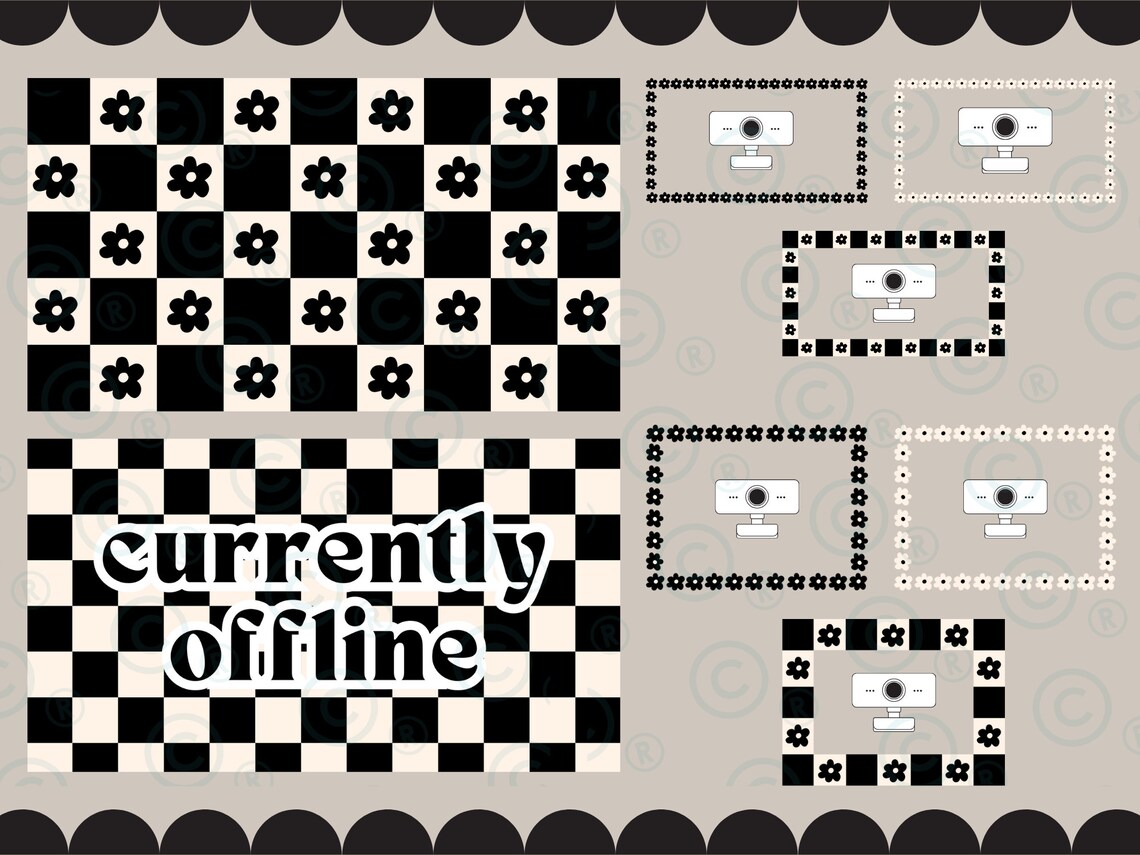 Animated Stream Bundle, Black Twitch Stream Overlays, Emo Youtube ...