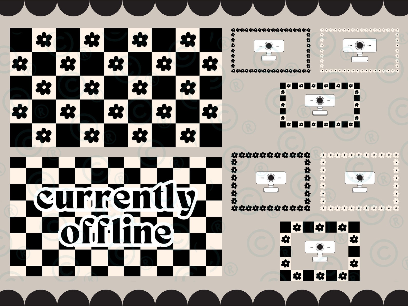 Animated Stream Bundle, Black Twitch Stream Overlays, Emo Youtube ...