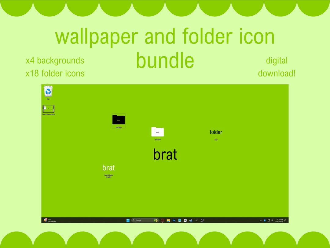 Brat Desktop Wallpaper and Folder Icon Bundle, Brat Summer Aesthetic ...