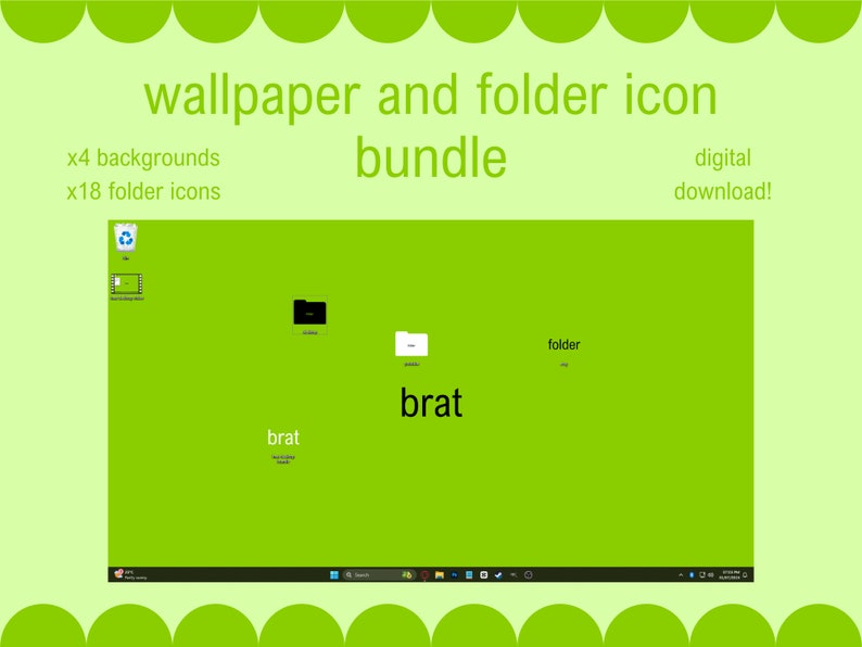 Brat Desktop Wallpaper and Folder Icon Bundle, Brat Summer Aesthetic ...