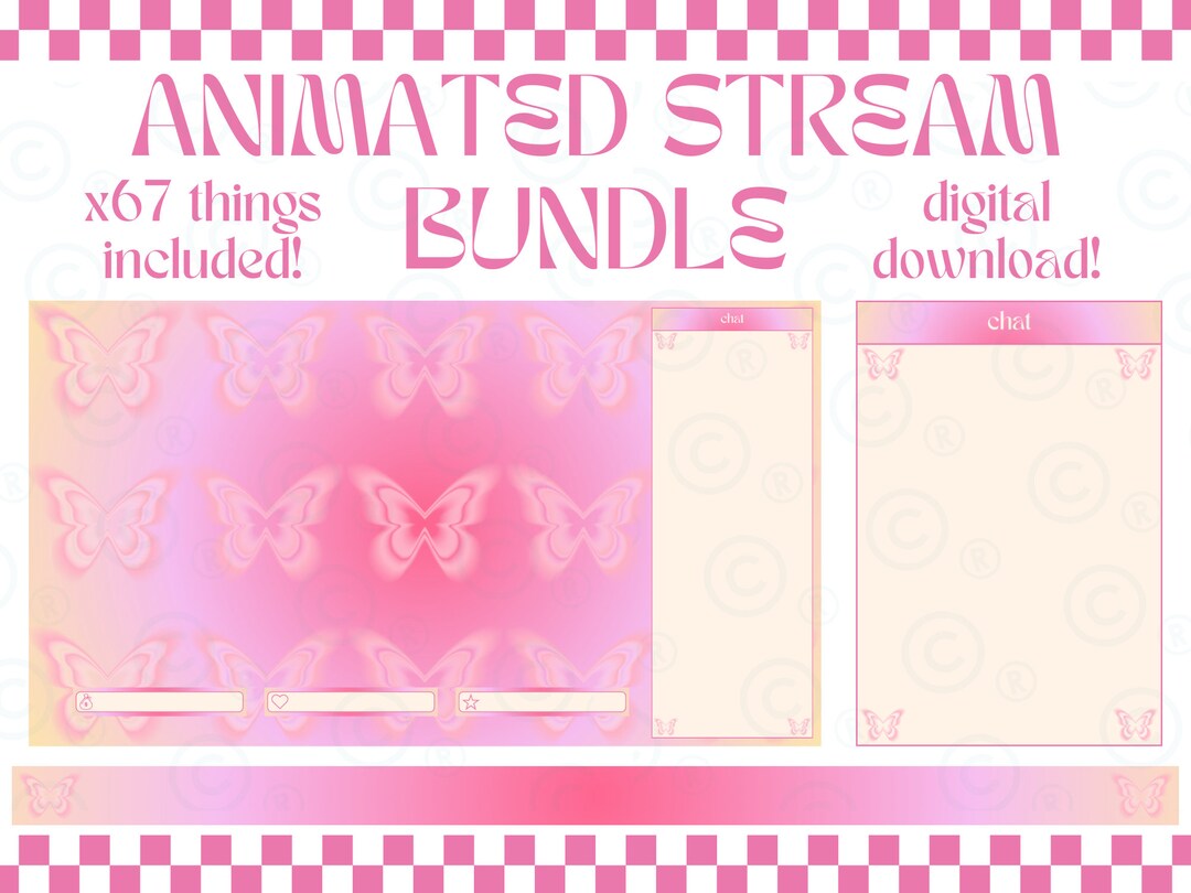 Animated Stream Bundle, Y2K Twitch Stream Overlays, Cute Youtube Stream ...
