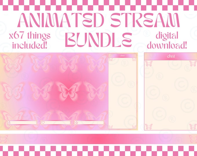 Full Pink Kitty Animated Stream Package