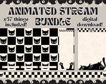 Animated Stream Bundle, Black Twitch Stream Overlays, Emo Youtube ...