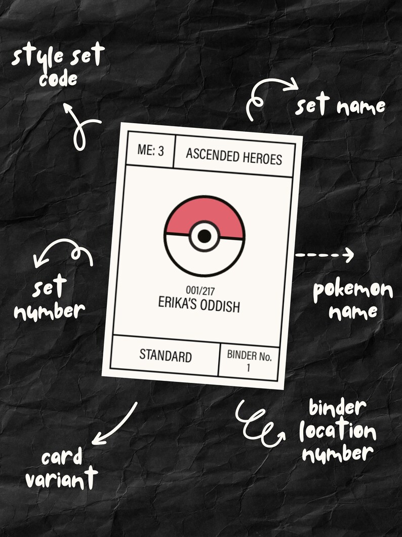 ASCENDED HEROES Pokémon Binder Placeholder Cards | Printable Master Set ...
