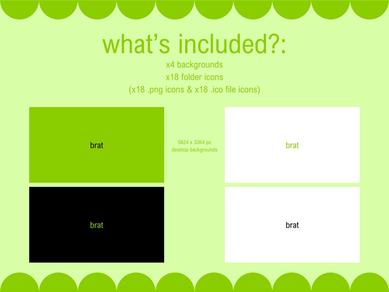 Brat Desktop Wallpaper and Folder Icon Bundle, Brat Summer Aesthetic ...