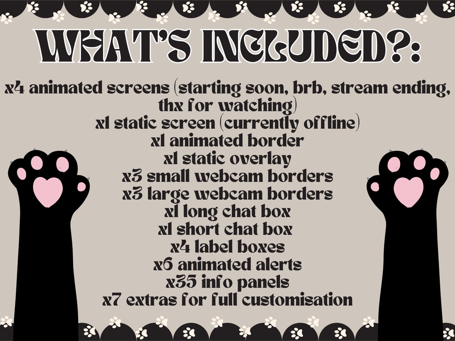 Animated Stream Bundle, Black Cat Twitch Stream Overlays, Emo Youtube ...