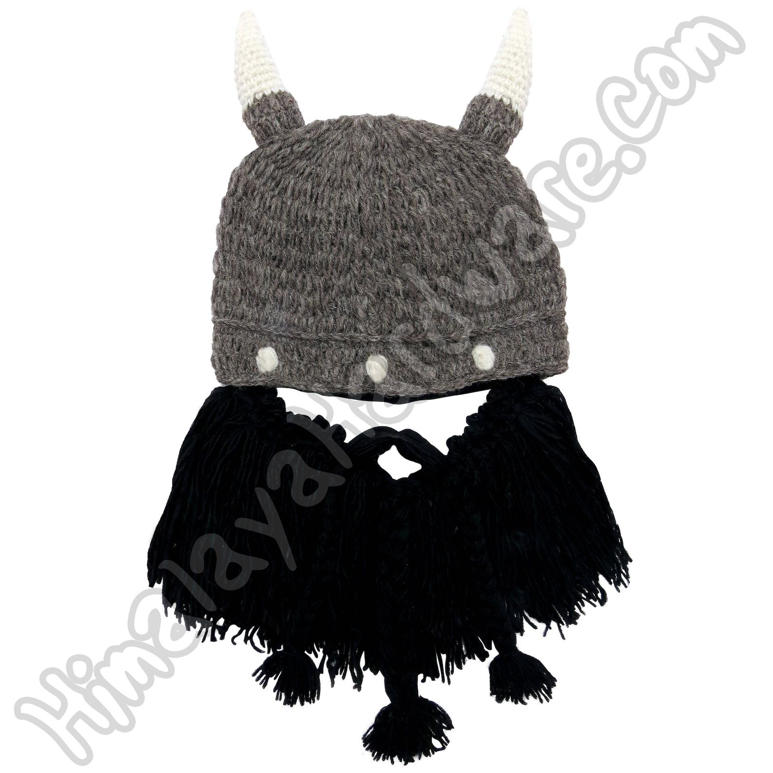 Knit Wool Viking Beard Hat: Adjustable Removable Ski Mask Horns Cap ...