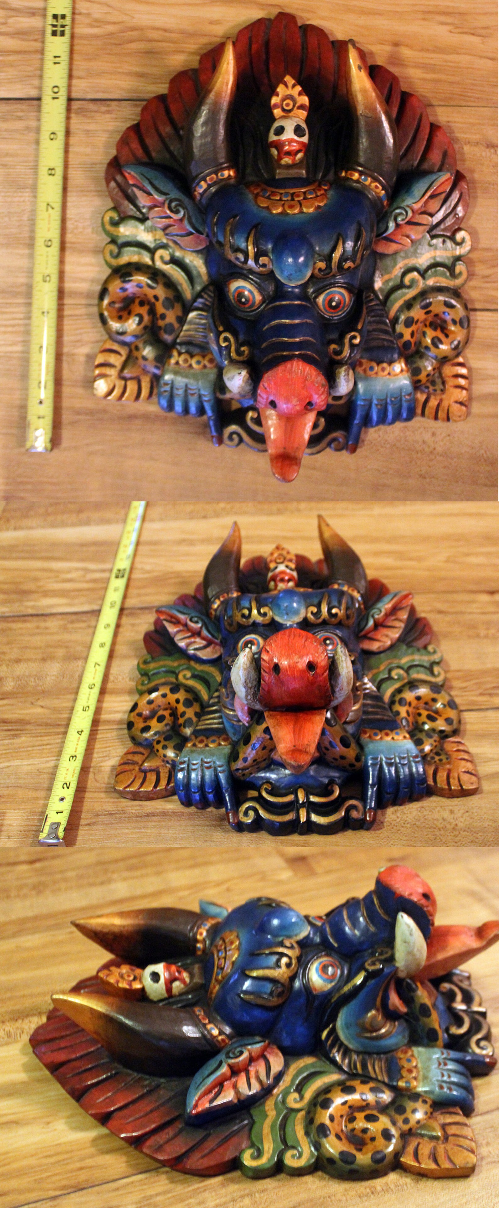 Cheppu Wood Mask: Nepal Tibet Buddhist Hindu Carving Wall - Etsy