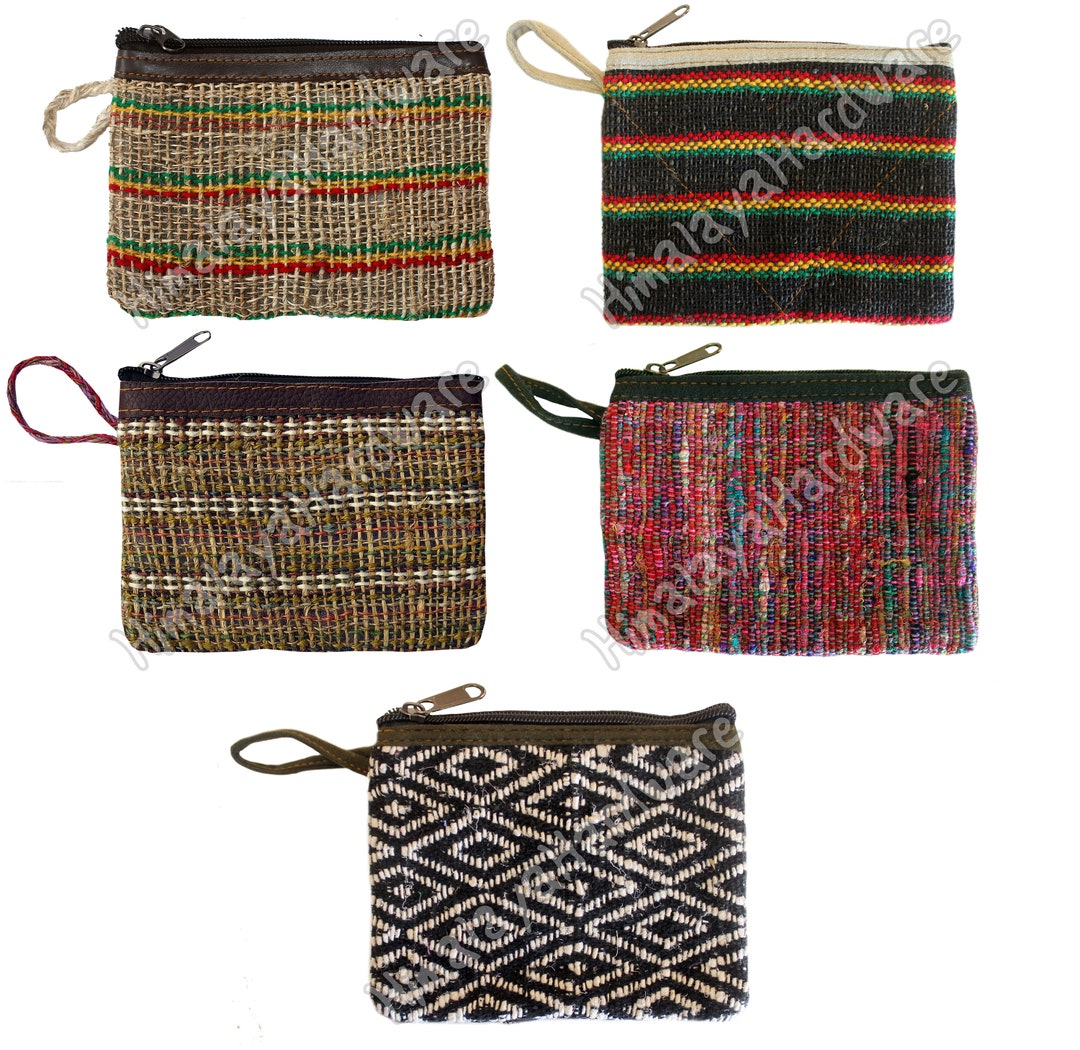 Hemp/silk/cotton Pouch: Bag Case Zipper Rasta Coin Purse Backpack ...