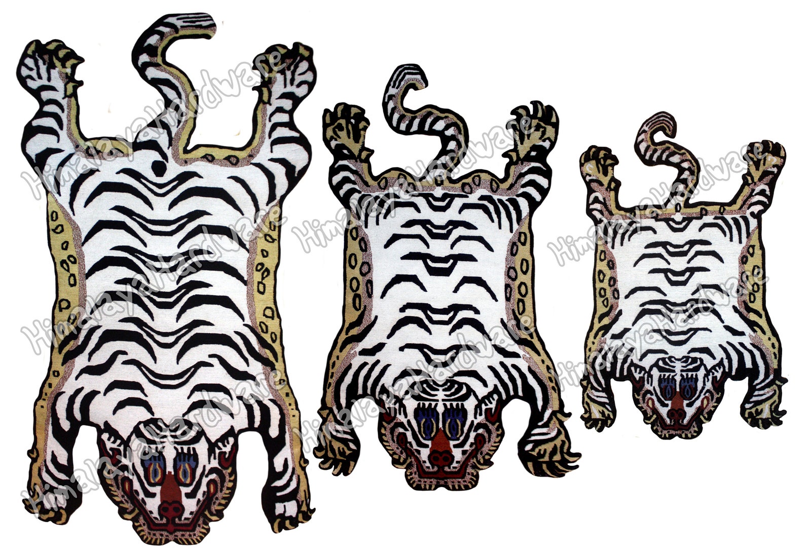 Tibetan Tiger Rug/carpet: Pelt Skin Stripe White Tibet Nepal Tibetan ...