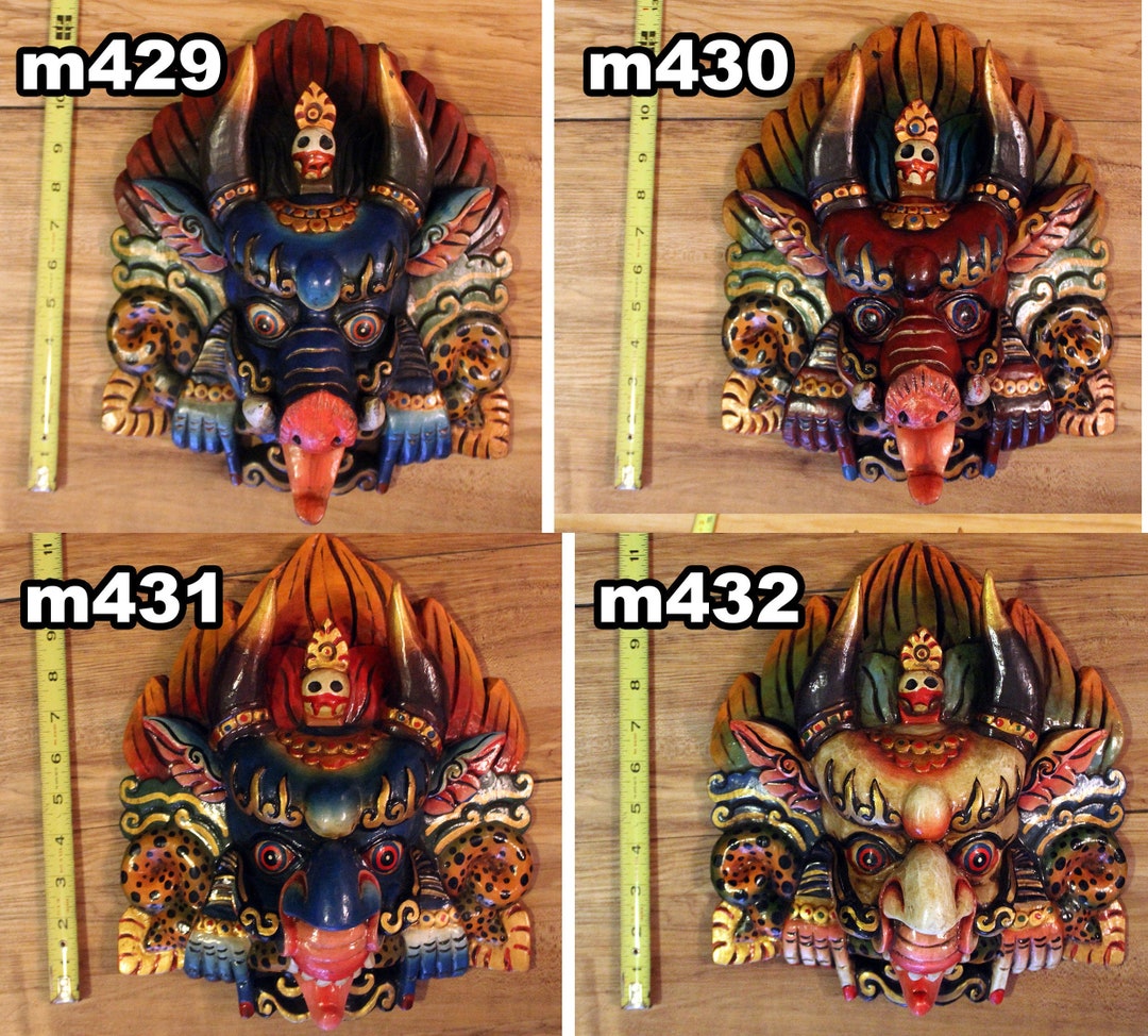 Cheppu Wood Mask: Nepal Tibet Buddhist Hindu Carving Wall Hanging ...