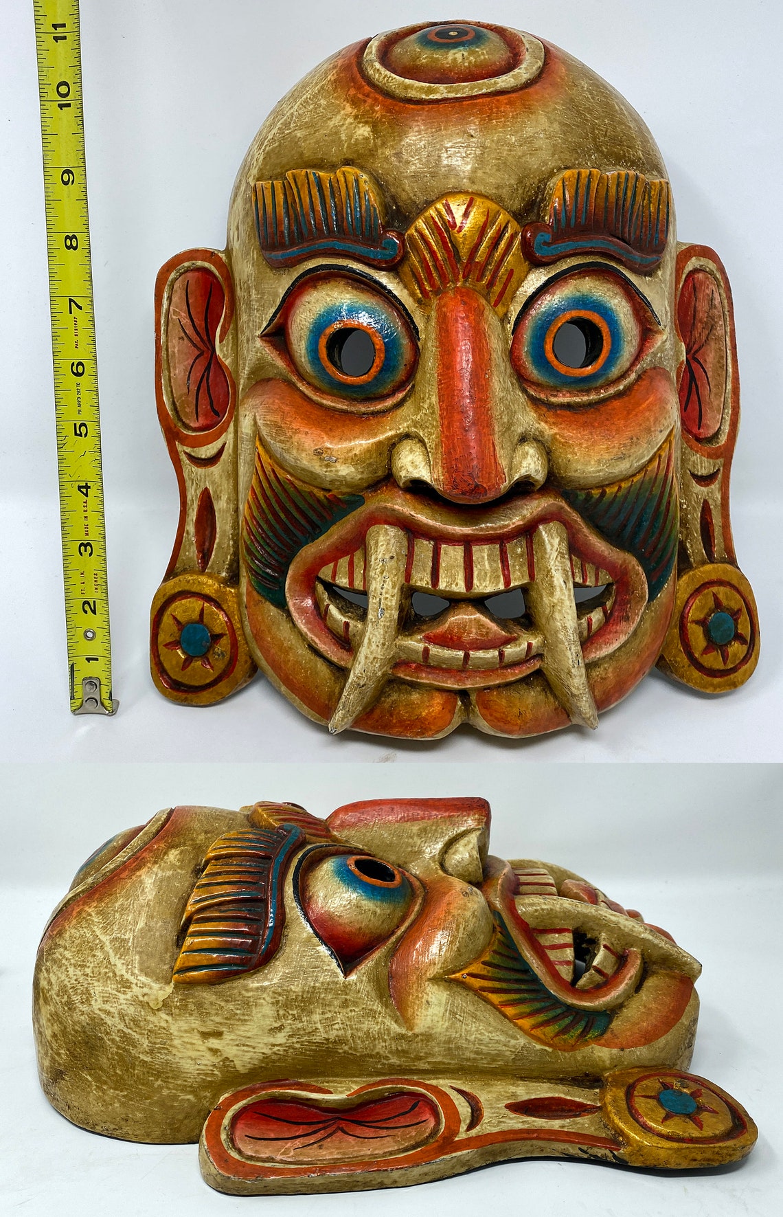 Wood Lakhey/lakhe Demon Mask: Wall-hanging Carved Nepal Nepali | Etsy