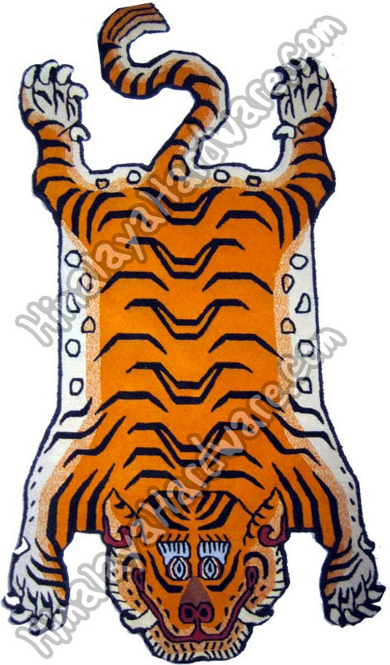 Tibetan Tiger Rug/carpet: Pelt Skin Stripe Orange Tibet Nepal Tibetan ...