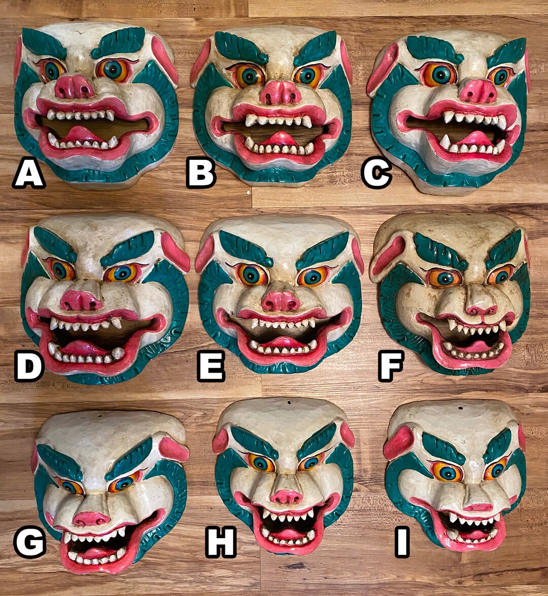 Wood Snow Lion/foo Dog Mask: Wall-hanging Carved Fu Nepal - Etsy