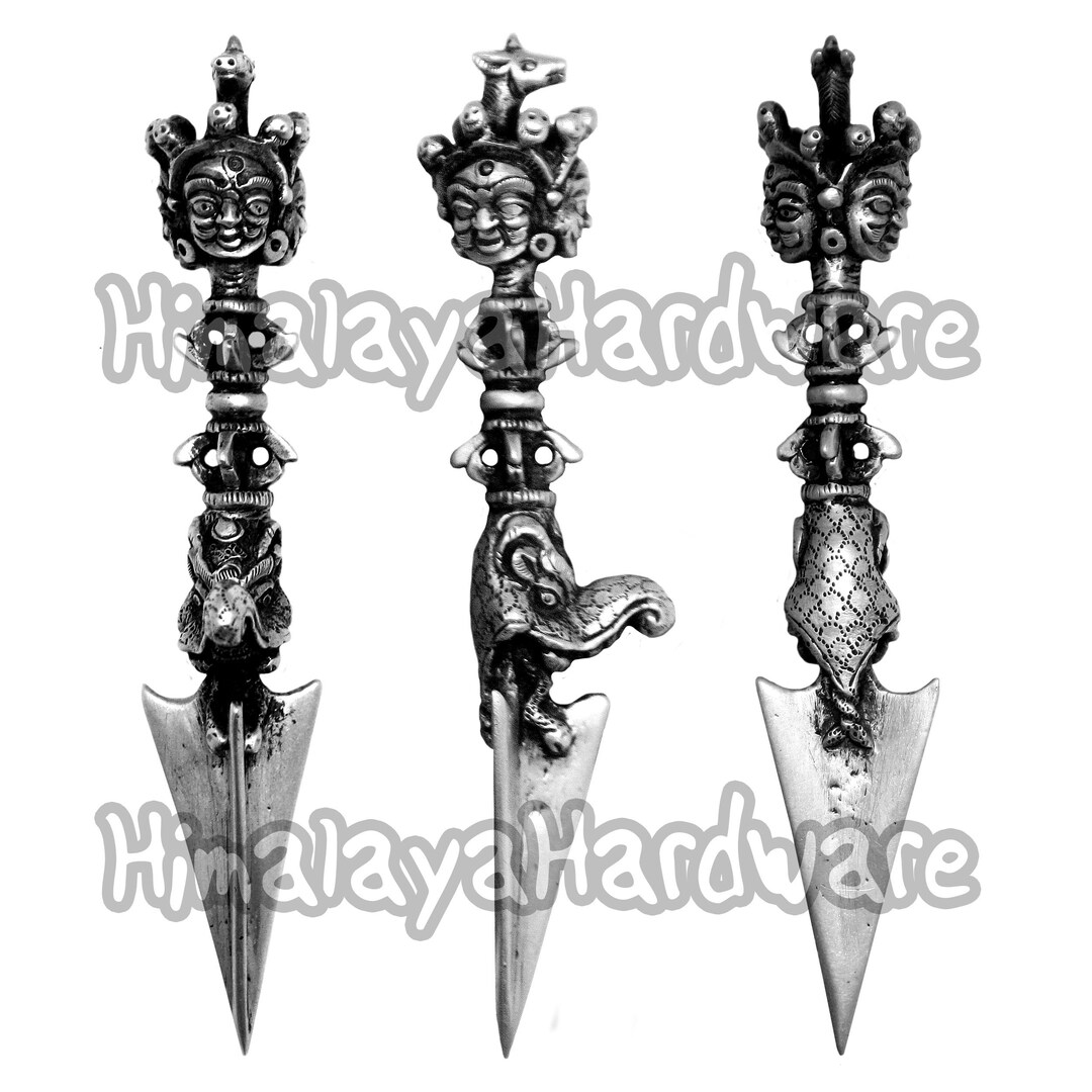 Silver Phurba Kila Dorje Vajra Knife Dagger .925 Sterling Tibet Nepal ...