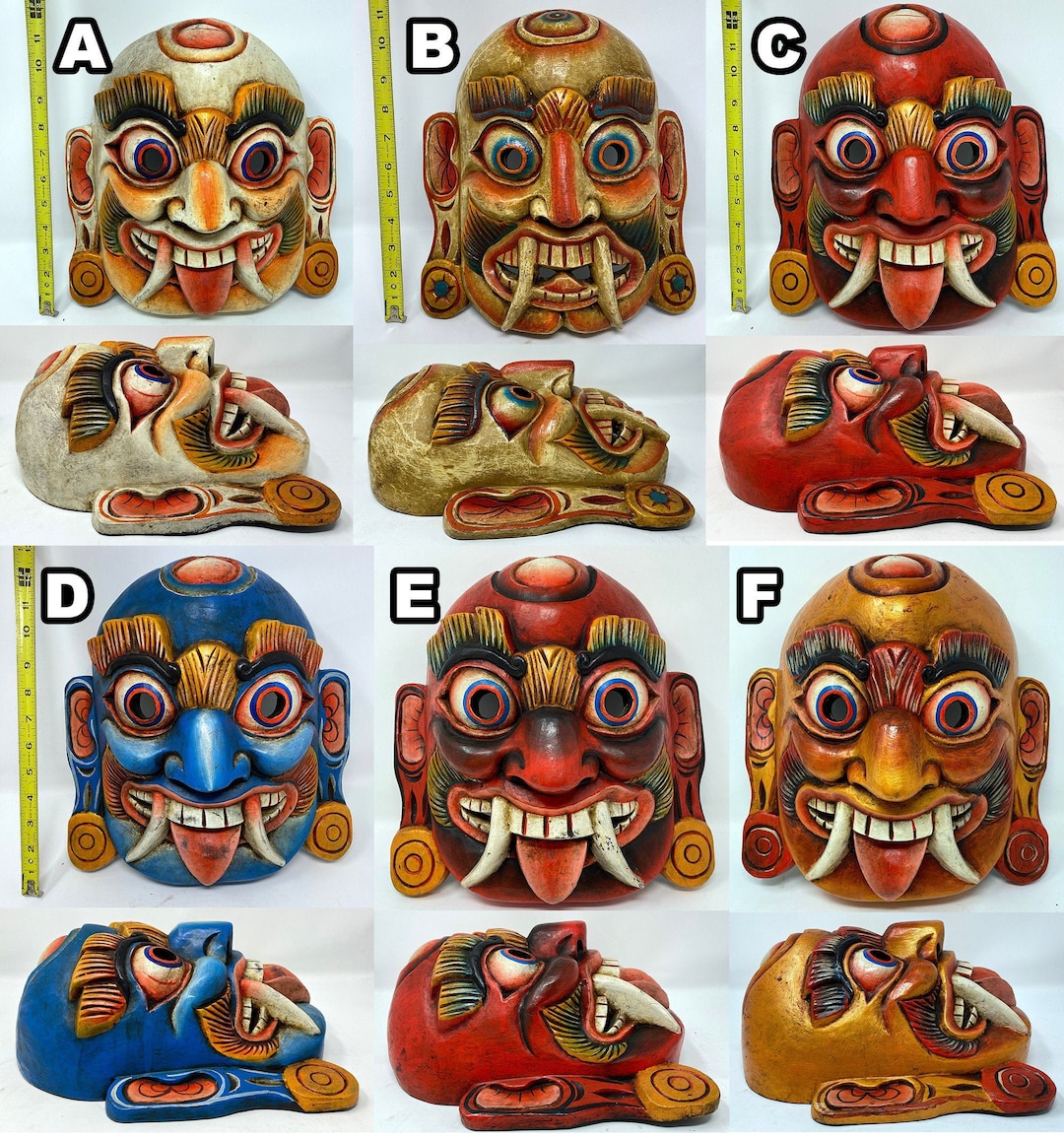 Wood Lakhey/lakhe Demon Mask: Wall-hanging Carved Nepal Nepali Nepalese ...