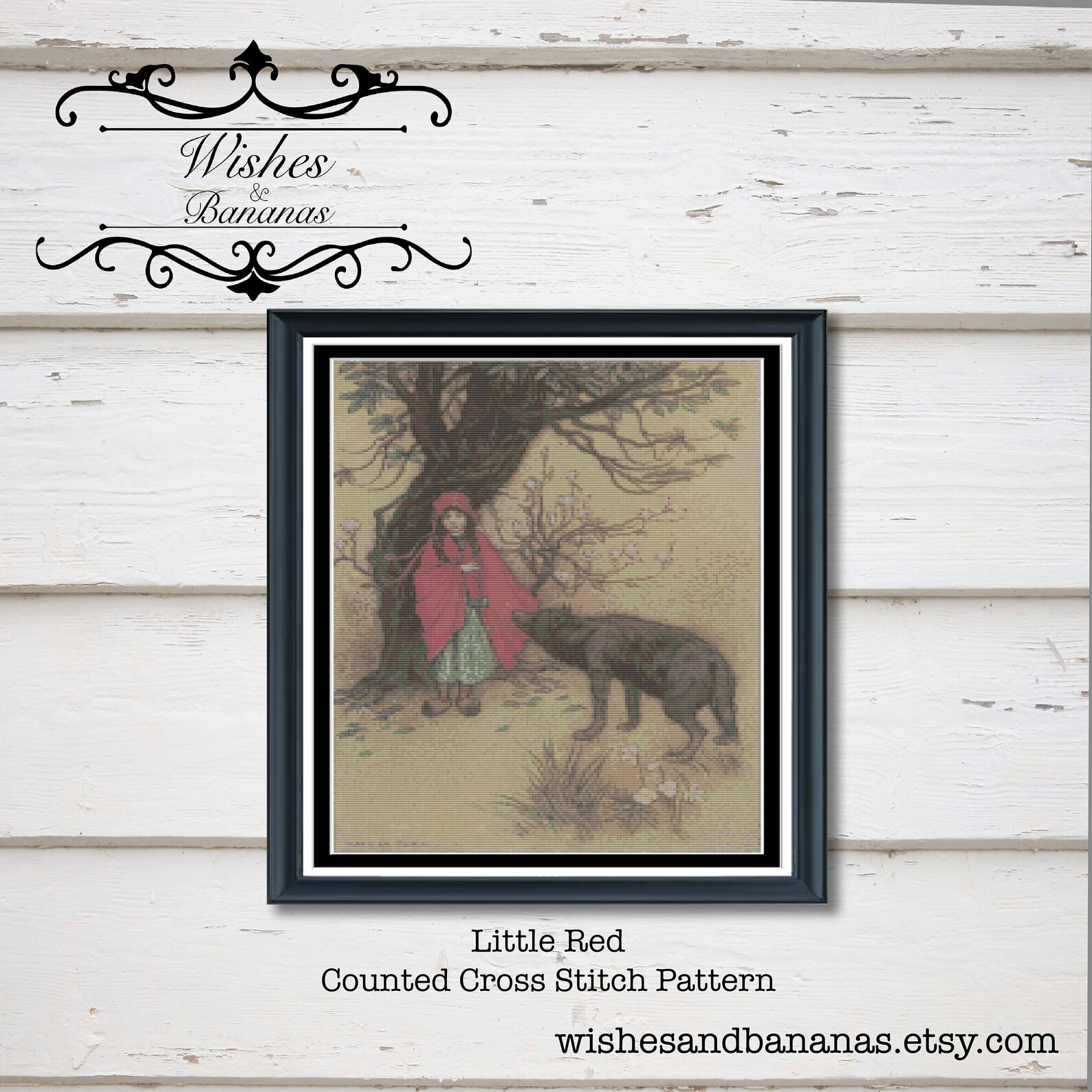 Little Red Counted Cross Stitch Design | Fairy Tale | Little Red Riding ...