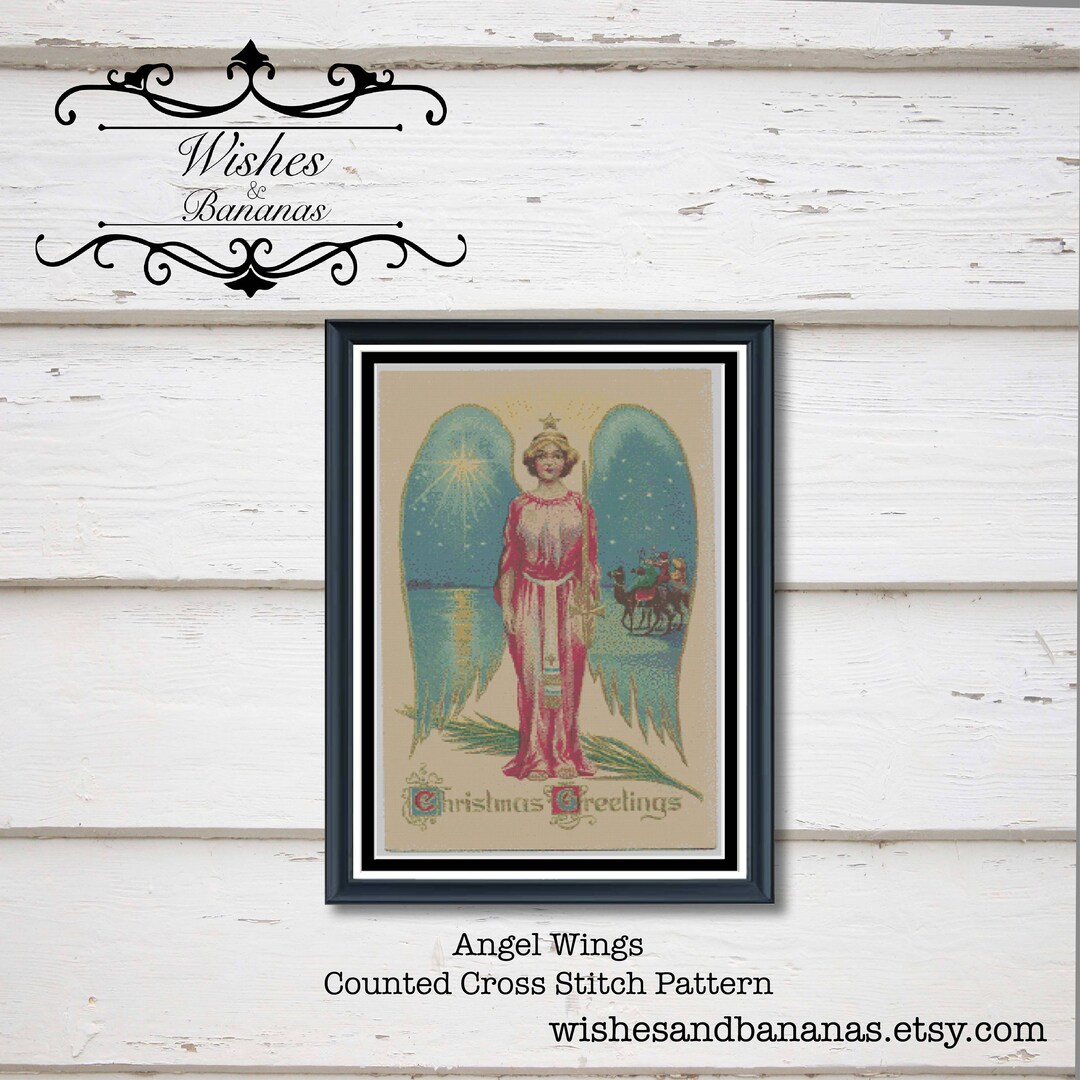 Angel Wings | Christmas Counted Cross Stitch Design | Digital Download ...