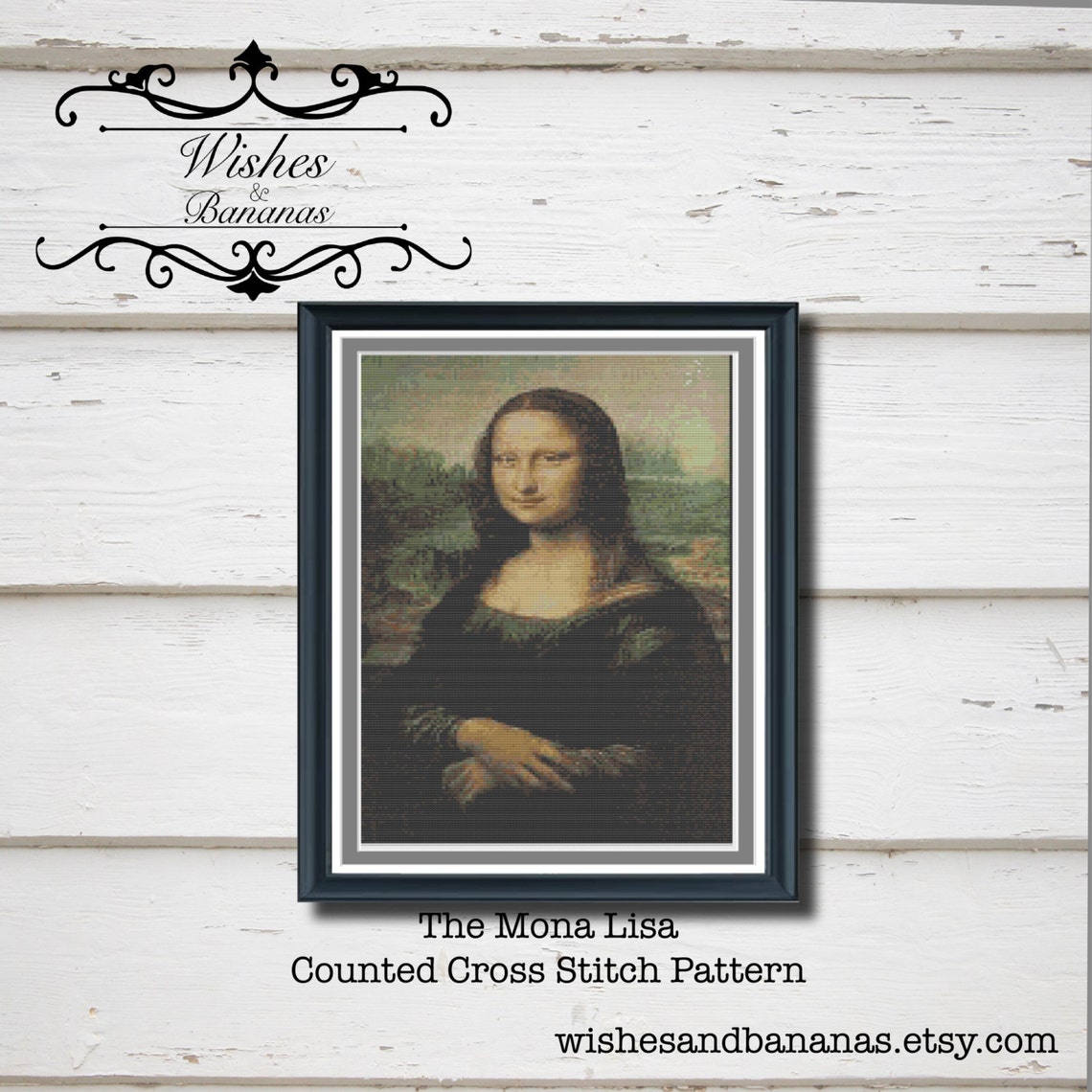 The Mona Lisa Counted Cross Stitch Design Famous Painting Da Vinci ...