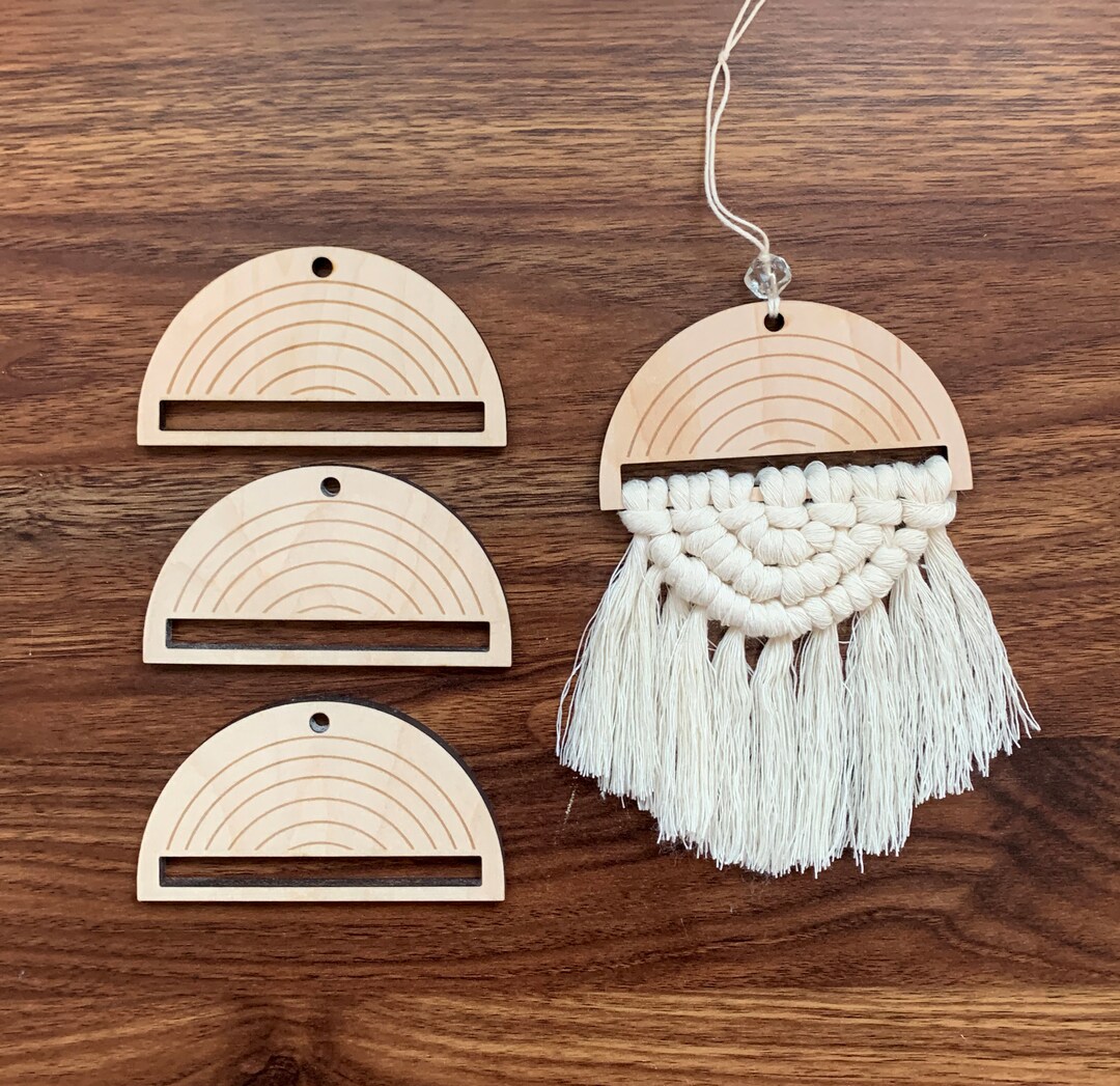 Rainbow Macrame Frame Macrame Ornament Wood Macrame Loom - Etsy