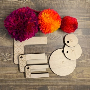 Pom Pom Makers and Pom Pom Cutting Guides in 3 Sizes 3 - Etsy