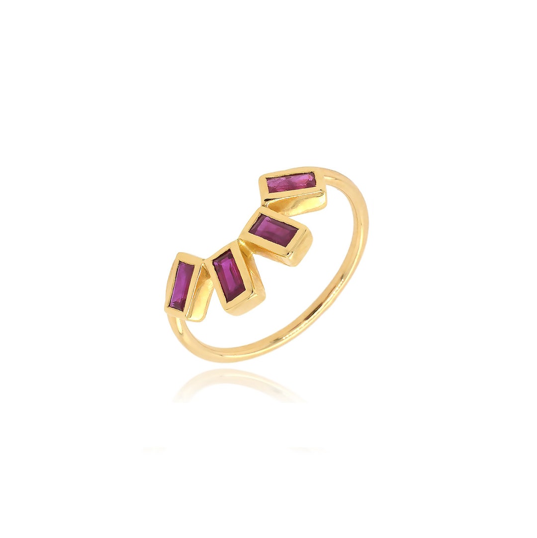 18K Gold Ruby Ring, Pink Ruby From Kenya - Etsy