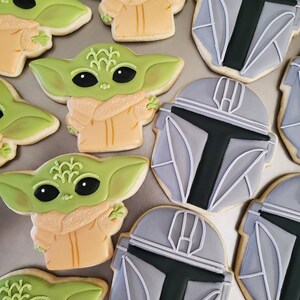 Baby Yoda and Mandalorian Cookies - Etsy