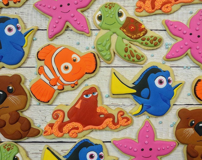 Nemo-inspired Sugar Cookies - Set of 12 Underwater Delights - Etsy