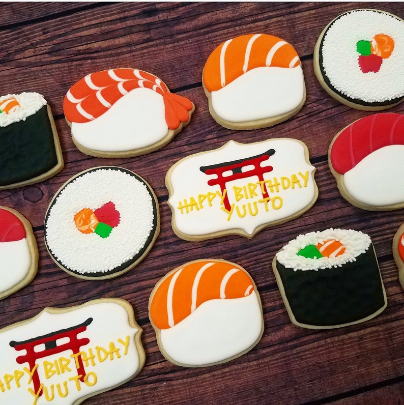 Sushi Cookies Birthday Cookies - Etsy