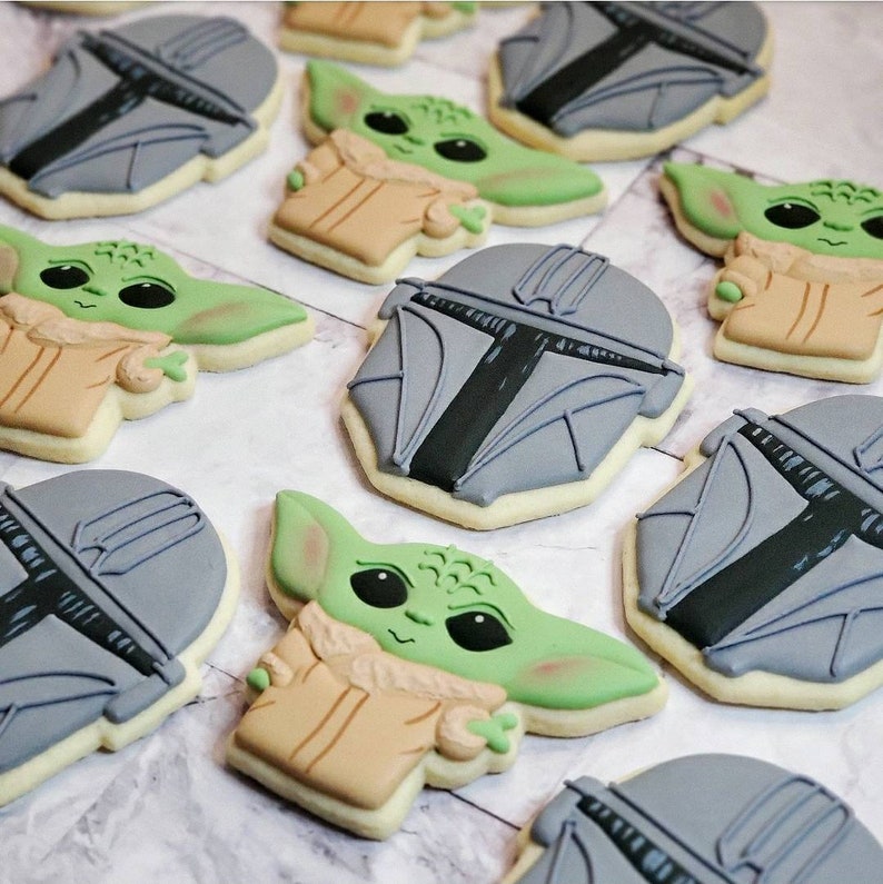 Baby Yoda and Mandalorian Cookies - Etsy