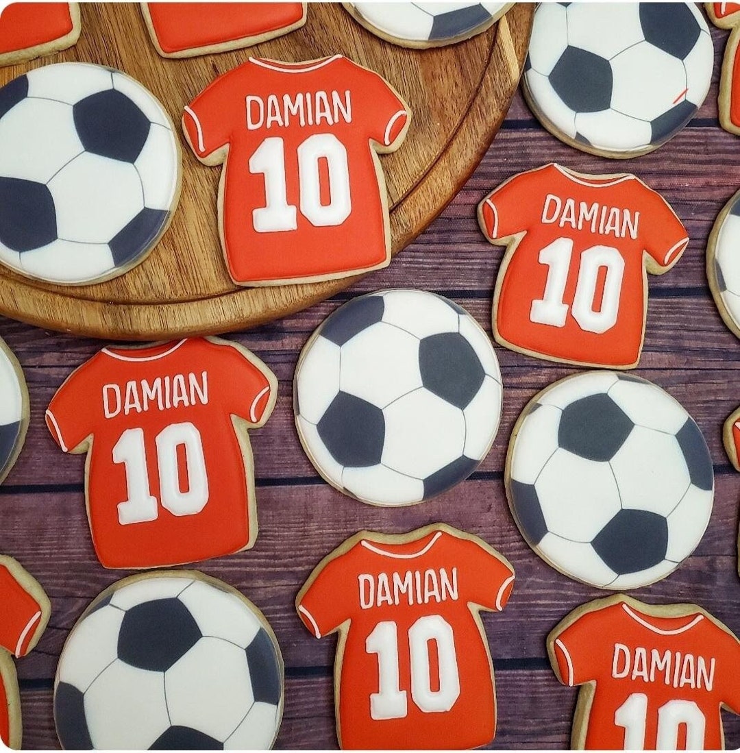 Soccer Cookies: Custom Team Favors, Personalized Name & Number - Etsy