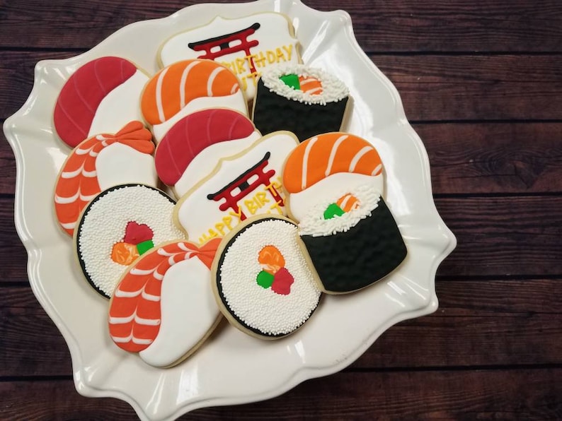 Sushi Cookies, Birthday Cookies - Etsy