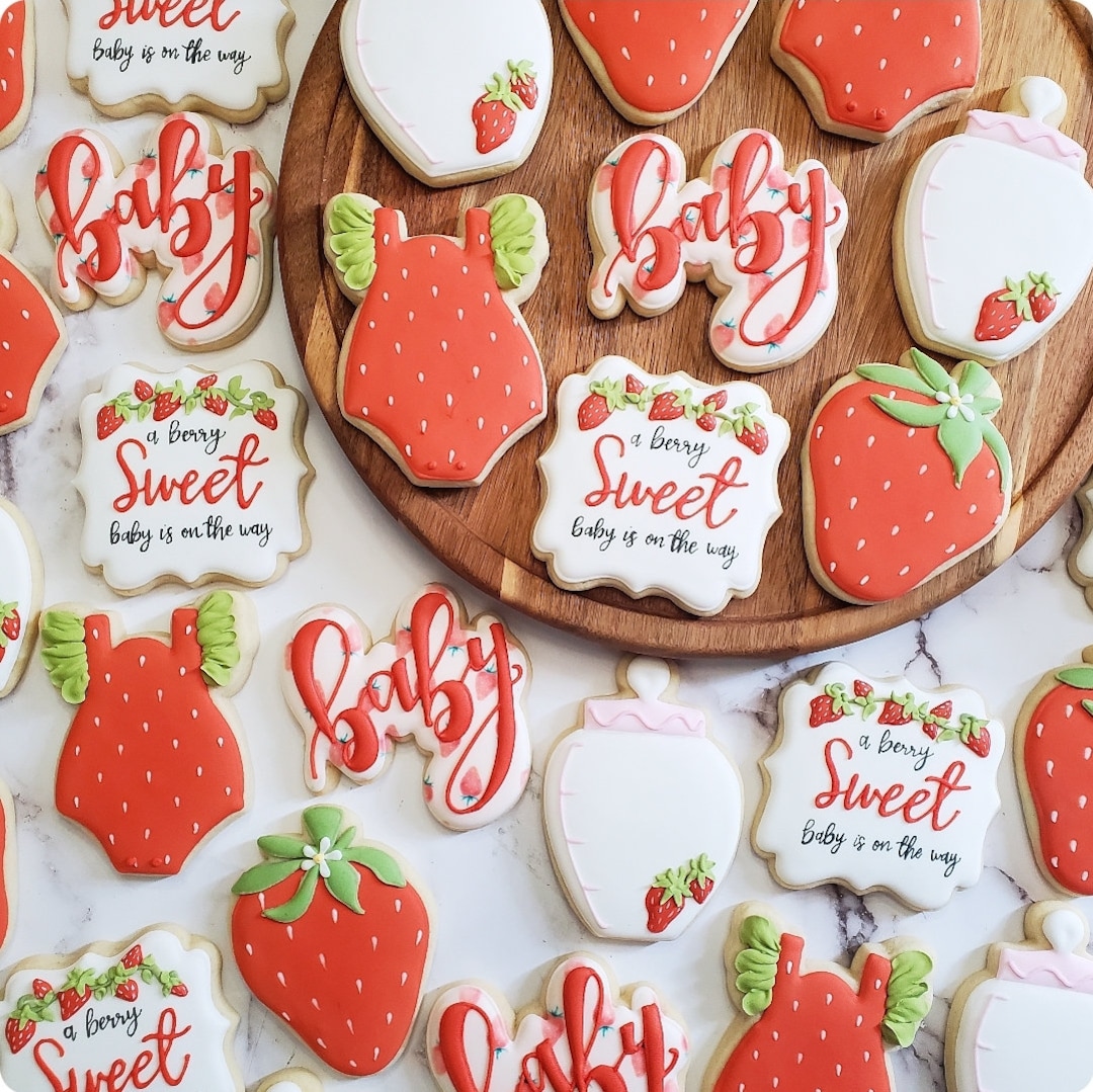 Strawberry Baby Shower Cookies - Etsy