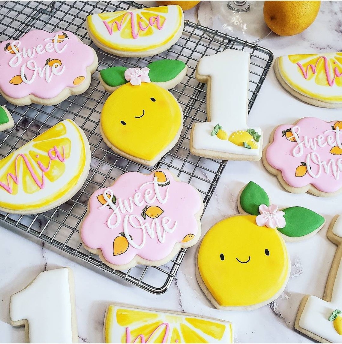 Lemon First Birthday Cookies Sweet One Cookies | Etsy