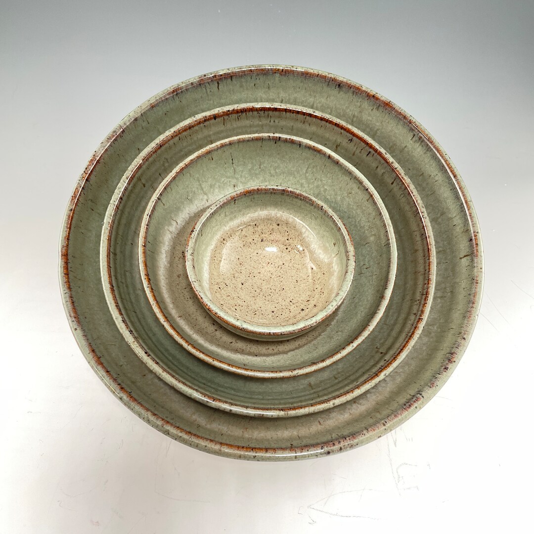 Nested Mixing Bowls, Nested Pottery Bowl Set of 4 - Etsy