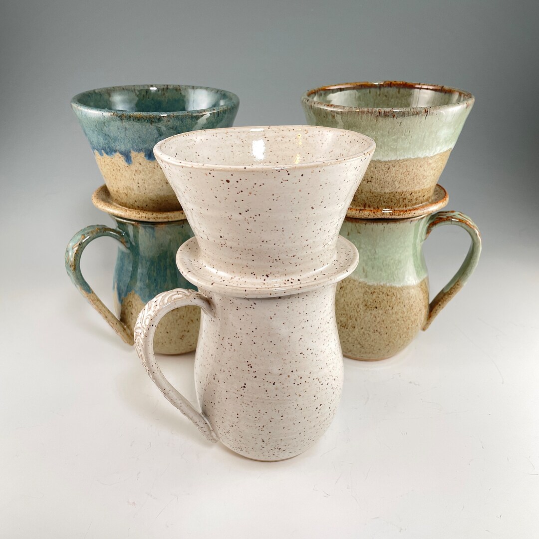 Ceramic Pour Over Coffee Set With Large Belly Mug - Handmade - Etsy